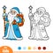 Libro De Colorear, Ded Moroz, Padre Frost Ilustración del Vector ...