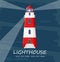 Lighthouse Vector. Red Tower Symbol. Blue Backgrounds Stock Vector ...