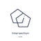 Linear Intersection Icon from Geometric Figure Outline Collection. Thin ...