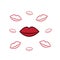 Lips Floating Kisses stock vector. Illustration of lush - 84772664