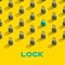 Lock 3D Isometric Pattern, Password Unlock Concept Poster and Banner ...