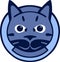 Logo Emblem of Blue Cat Portrait Stock Vector - Illustration of kitty ...