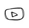 Logo Youtube Icon Doodle Style. Social Media Icon on White Background ...