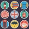 London Flat Circle Icon Set Editorial Photography - Illustration of ...