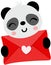 Loving Panda Holding a Valentine Letter Envelope Stock Vector ...