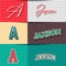 ,Male Name,JAXSON in Various Retro Graphic Design Elements, Set of ...