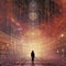 Man Looking at Light at the End of the Inception Tunnel,generated with ...