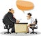 Man talking with his boss stock vector. Illustration of communicate ...