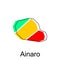 Map of Ainaro Vector Design Template, National Borders and Important ...