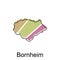 Map of Bornheim Vector Design Template, National Borders and Important ...