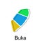 Map of Buka Vector Design Template, National Borders and Important ...