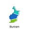 Map of Buriram Vector Design Template, National Borders and Important ...
