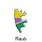 Map City of Raub Vector Design Template, Infographic Vector Map ...