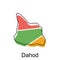 Map of Dahod Vector Design Template, National Borders and Important ...