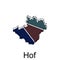Map of Hof Vector Design Template, National Borders and Important ...