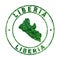 Map of Liberia, Postal Stamp, Sustainable Development, CO2 Emission ...