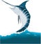 Marlin Breaching Illustration Ilustración del Vector - Ilustración de ...