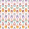 Matryoshka Russian Doll Seamless Repeating Pattern on White Background ...