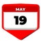 19 May Vector Icon Calendar Day. 19 Date of May. Nineteenth Day of May ...