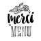 Merci Menu stock vector. Illustration of capital, thank - 84481686