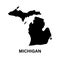 Michigan State Map Silhouette Icon. Stock Illustration - Illustration ...