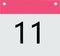 Header Calendar Pink Bottom Gray Black Number 11 Stock Illustration ...