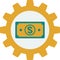 Money and Cogs Illustration in Minimal Style Stock Vector ...