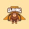 Monkey Gliding Cartoon Mascot Logo Stock Illustration - Illustration of ...