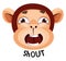 Monkey is Yelling Shout, Illustration, Vector Stock Vector ...