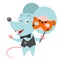 Mouse with a mask stock vector. Illustration of cartoon - 31548926