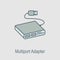 Multiport Adapter Icon. Element of Computer Parts with Name Icon for ...
