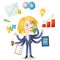 Multitasking Blond Business Woman Stock Vector - Illustration of busy ...