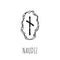 Naudiz Rune Written on a Stone. Vector Illustration Stock Vector ...