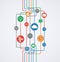 Network Connections, Information Flow with Icons. Stock Vector ...