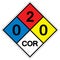 NFPA Diamond 704 0-2-0 COR Symbol Sign, Vector Illustration, Isolate on ...