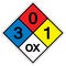 NFPA Diamond 704 3-0-1 OX Symbol Sign, Vector Illustration, Isolate on ...