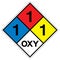 NFPA Diamond 704 1-1-1 OXY Symbol Sign, Vector Illustration, Isolate on ...