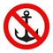 No anchoring sign stock vector. Illustration of allowed - 163106441