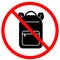 No Backpacks Allowed on White Background. Backpacks are Prohibited Sing ...