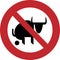 No bull pooping sign stock illustration. Illustration of isolated ...