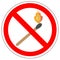 No Light Match, Prohibition Sign, Vector. Stock Vector - Illustration ...