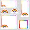 Notebook Labels, Rainbow Frame with Rainbow and Clouds Design. Stock ...