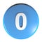 Number 0 Blue Circle Push Button - 3D Rendering Illustration Stock ...
