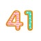 41 Number Sweet Glazed Doughnut Vector Illustration Stock Illustration ...