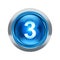 Number Three Icon Blue with Stock Illustration - Illustration of ...