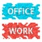 Office Work Outline Flat Concept Stock Vector - Illustration of ...