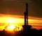 Oil rig in the sunset stock image. Image of manufactured - 51218047