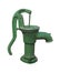 Old Green Hand Water Pump Isolated. Stock Photo - Image of metal ...