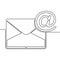 One Continuous Line Drawing of Email Icon Concept Stock Vector ...