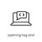 Opening Tag and Closing Tags Icon. Trendy Modern Flat Linear Vec Stock ...